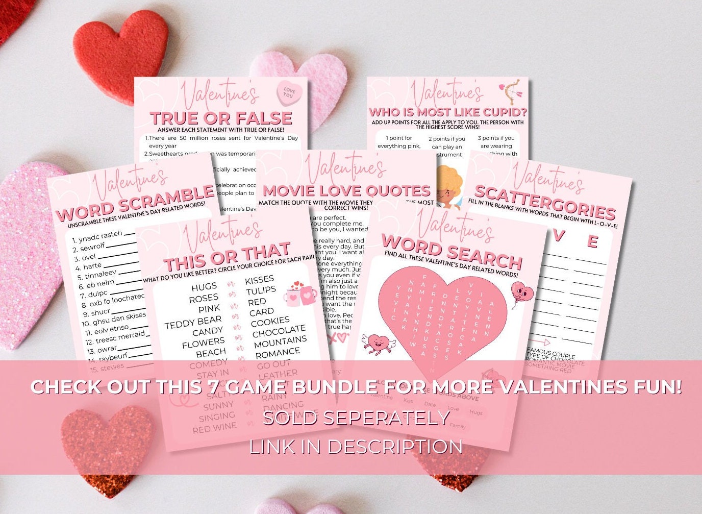 Valentines Day Scavenger Hunt Printable for Kids, Valentines Party Game ...