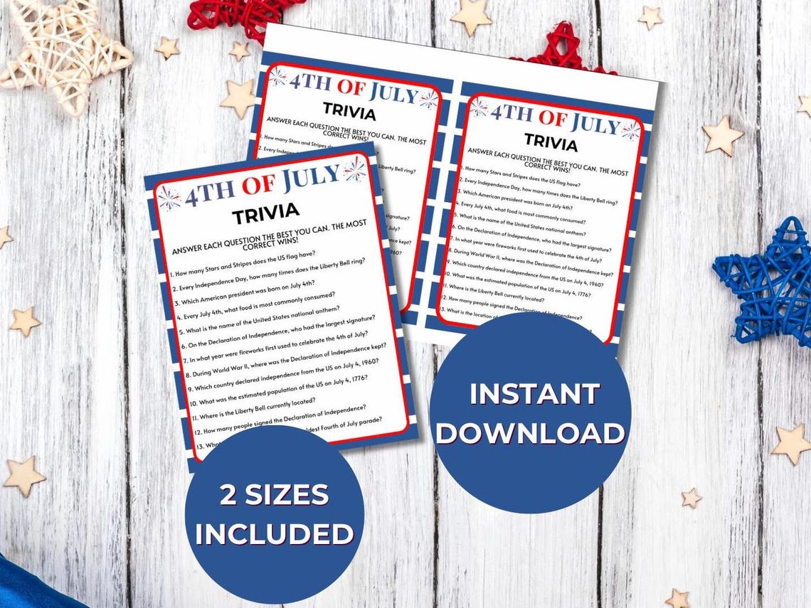 Fourth of July Printable Games, 4th of July Games Bundle, 4th of July ...
