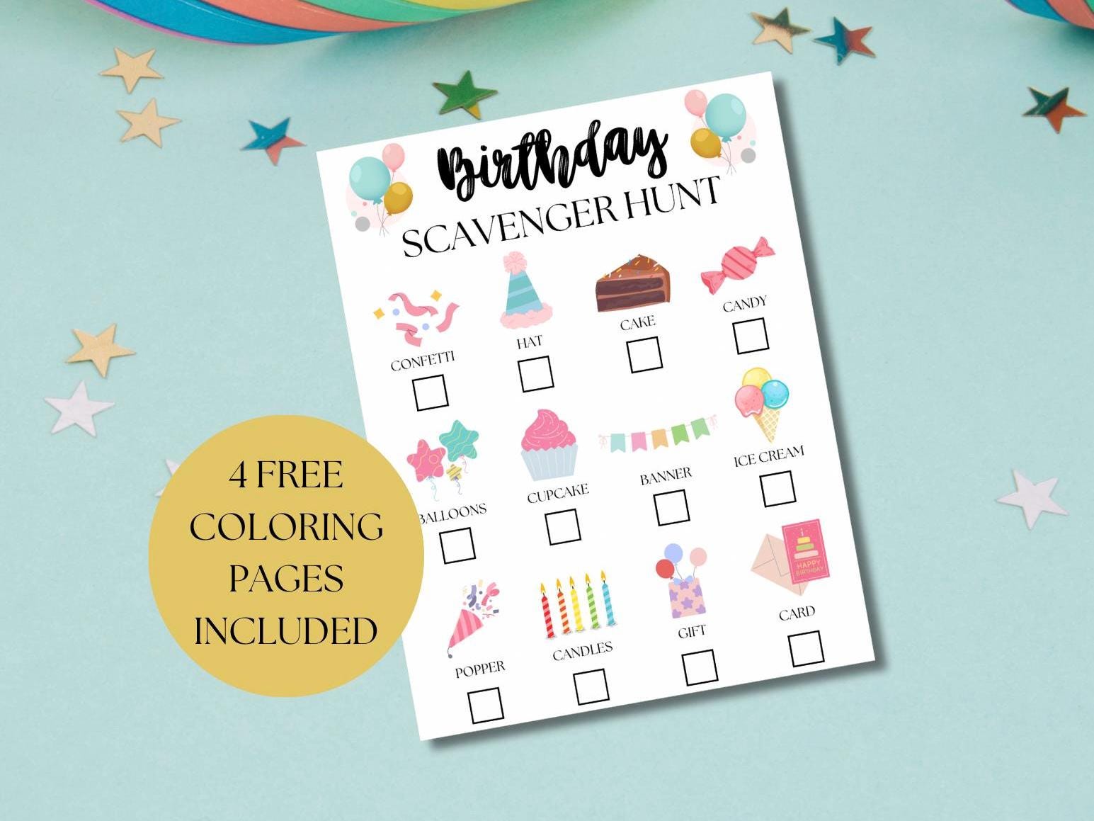 Birthday Scavenger Hunt for Kids, Birthday Treasure Hunt, Birthday ...