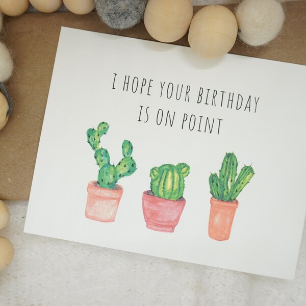 Funny Cactus Birthday Card - Etsy