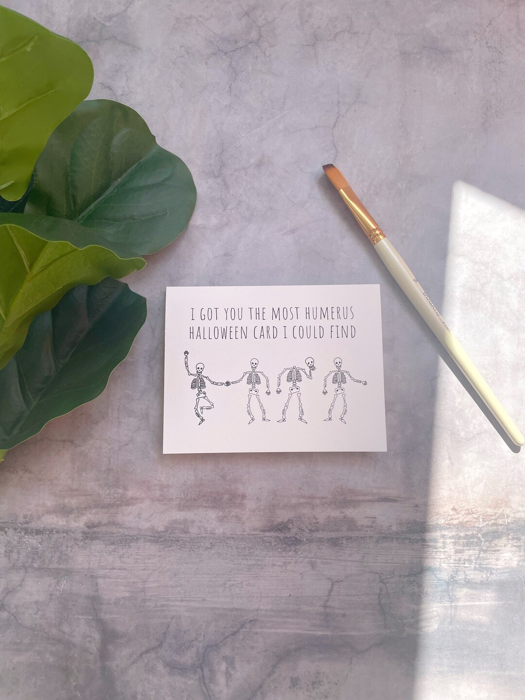 Humerus Halloween Card| Skeletons |digital Art | Punny Greeting Card ...