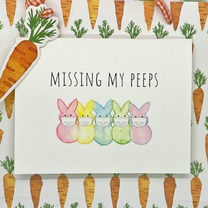Bunny Peeps Easter Card happy Easter Peeps - Etsy