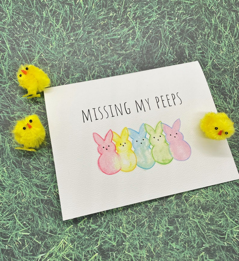 Bunny Peeps Easter Card happy Easter Peeps - Etsy