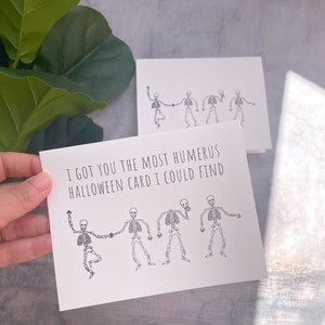 Humerus Halloween Card Skeletons digital Art Punny Greeting Card Fall ...