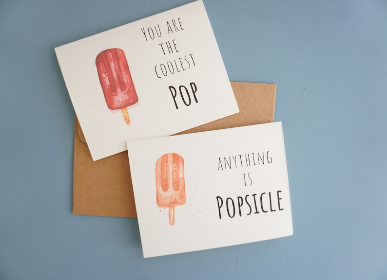 Anything is Popsicle Funny Popsicle Watercolor Greeting Card - Etsy
