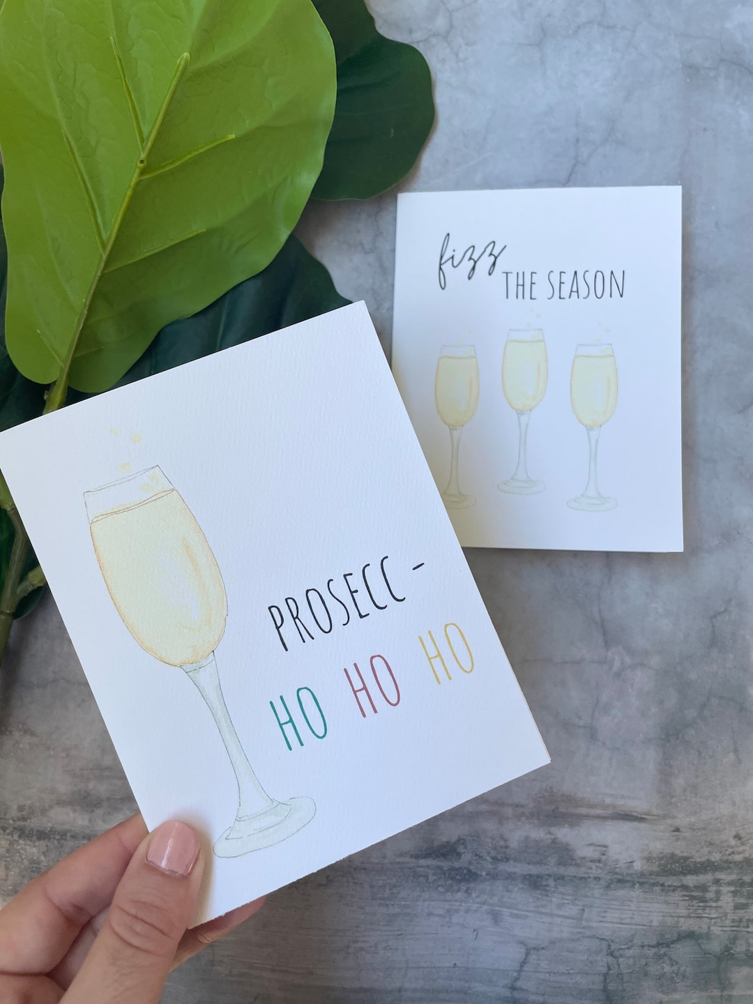 Prosecco and Champagne Holiday Cards Funny Christmas Cards - Etsy