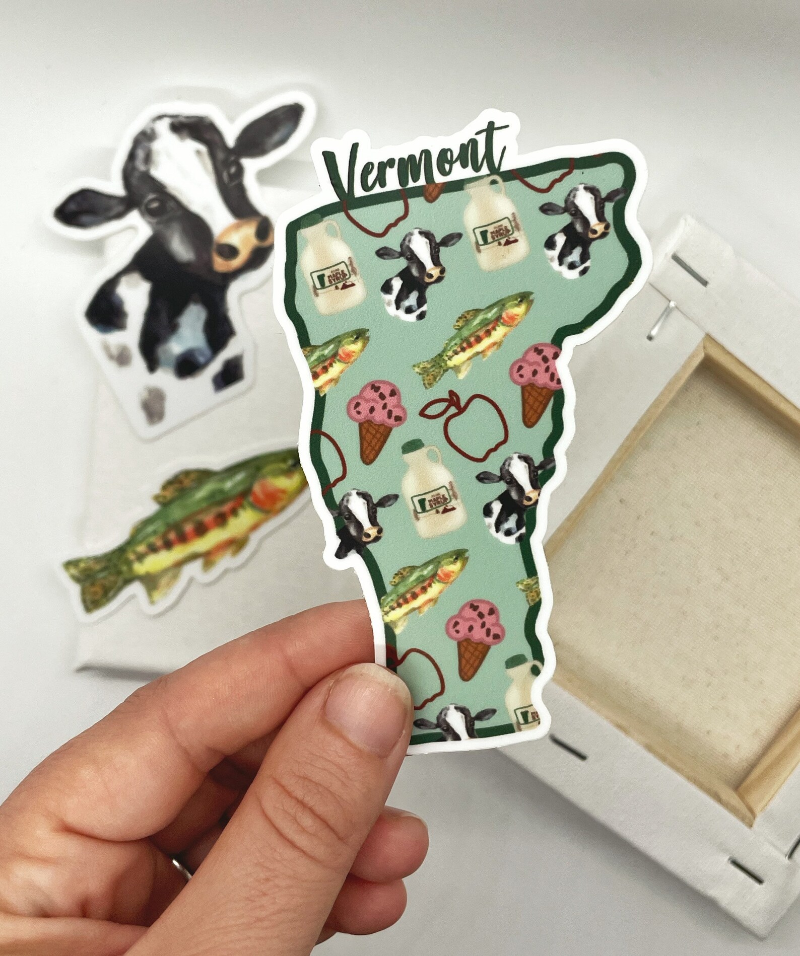 Watercolor Fish Sticker Die-cut Vinyl Sticker Rainbow | Etsy