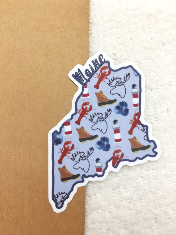 Maine State Sticker Vinyl Decal for Phone Case Laptop - Etsy UK