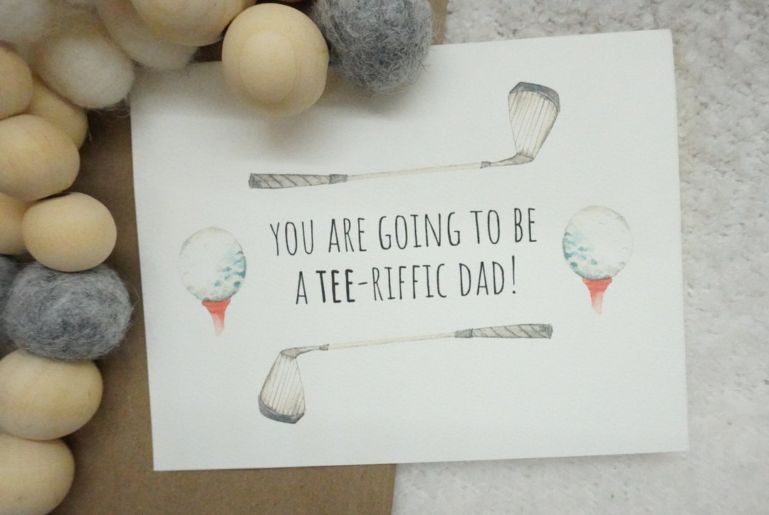 Tee-riffic Dad Golf Card: Watercolor Father's Day Card - Etsy
