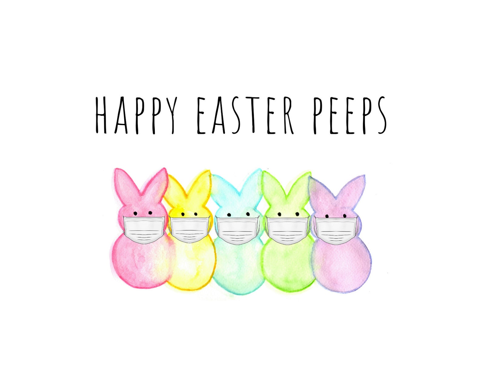 Bunny Peeps Easter Card happy Easter Peeps - Etsy