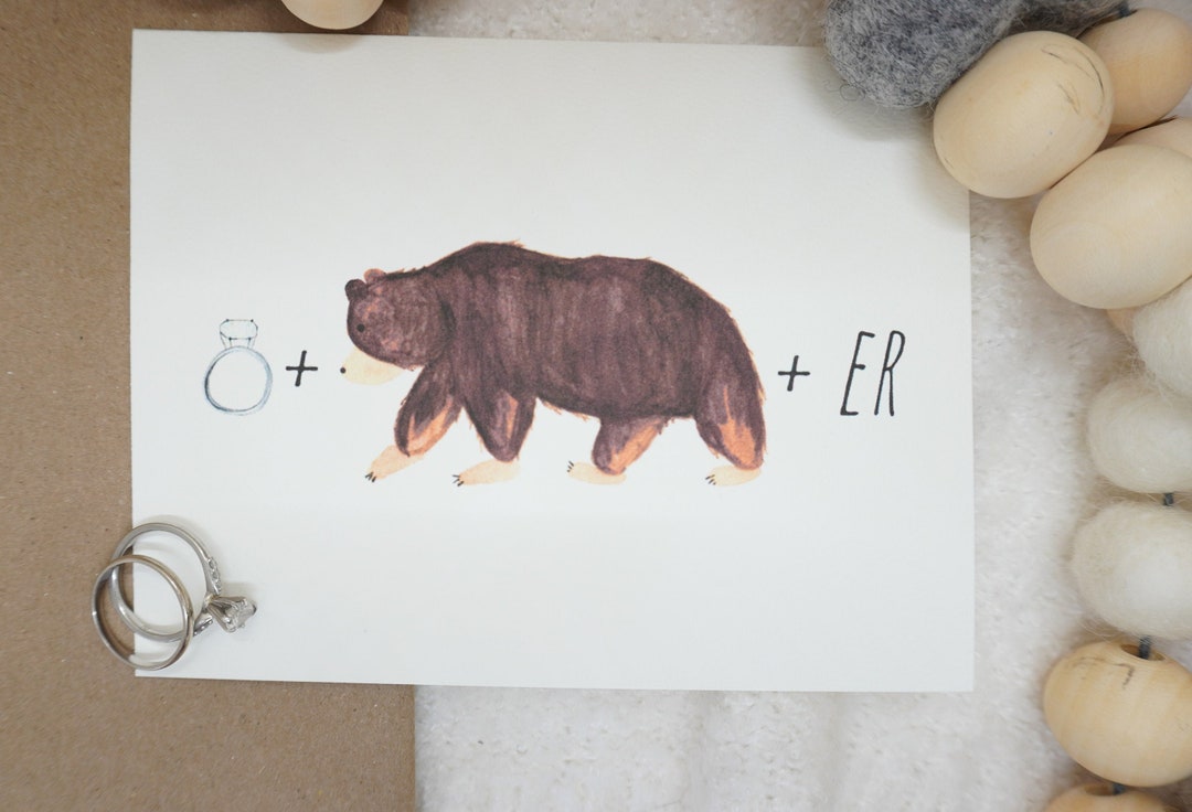 Ring Bearer Proposal Card: Watercolor Bear Wedding Stationery - Etsy
