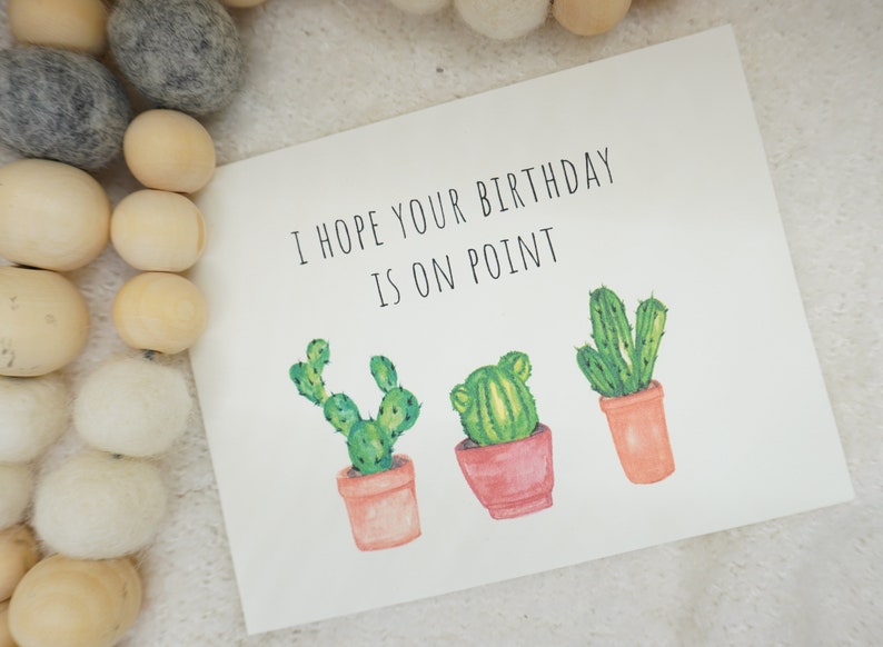 Funny Cactus Watercolor Birthday Cards hope Your - Etsy