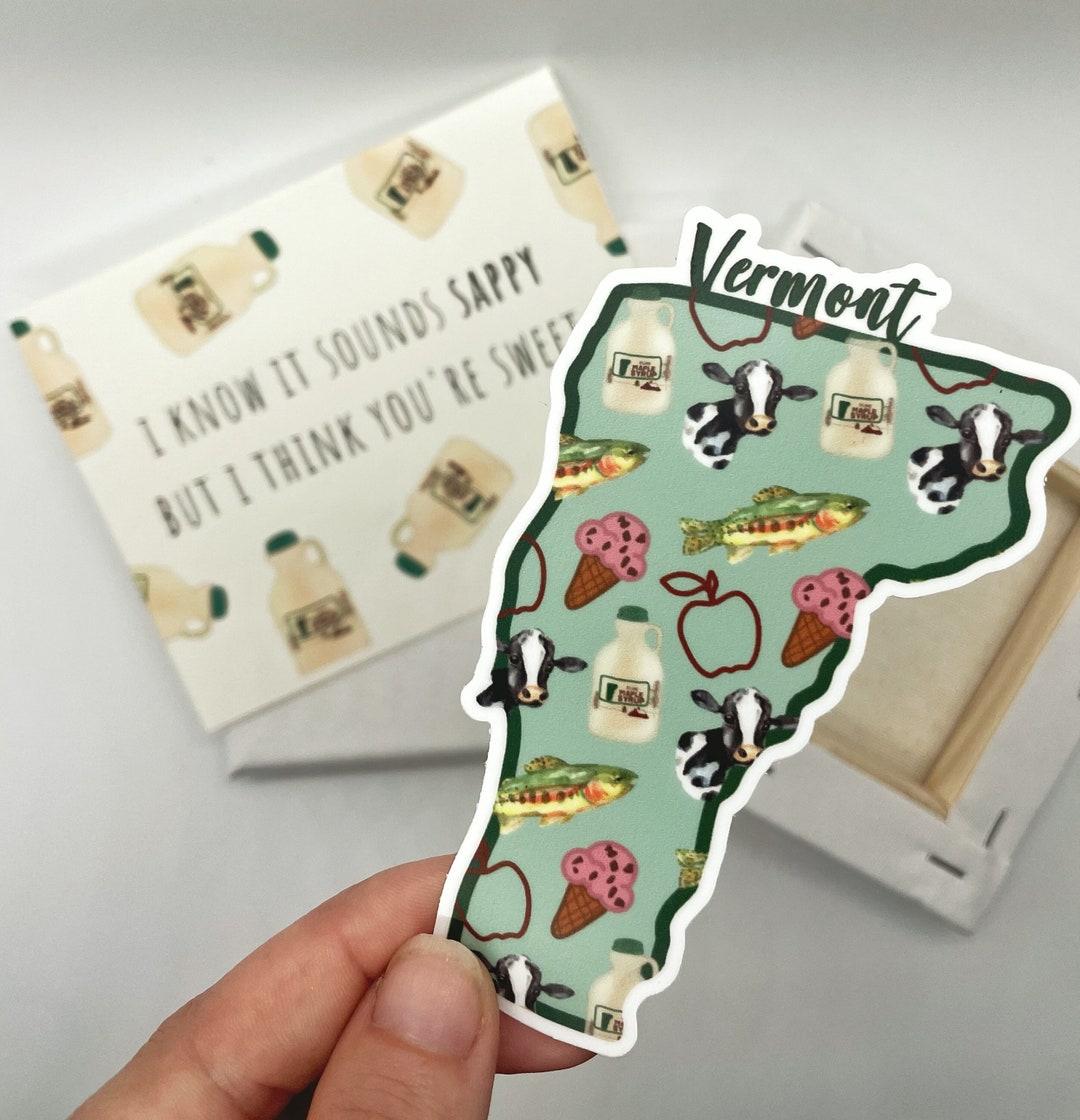 Vermont State Sticker | Vinyl Decal for Phone Case, Laptop, Water ...