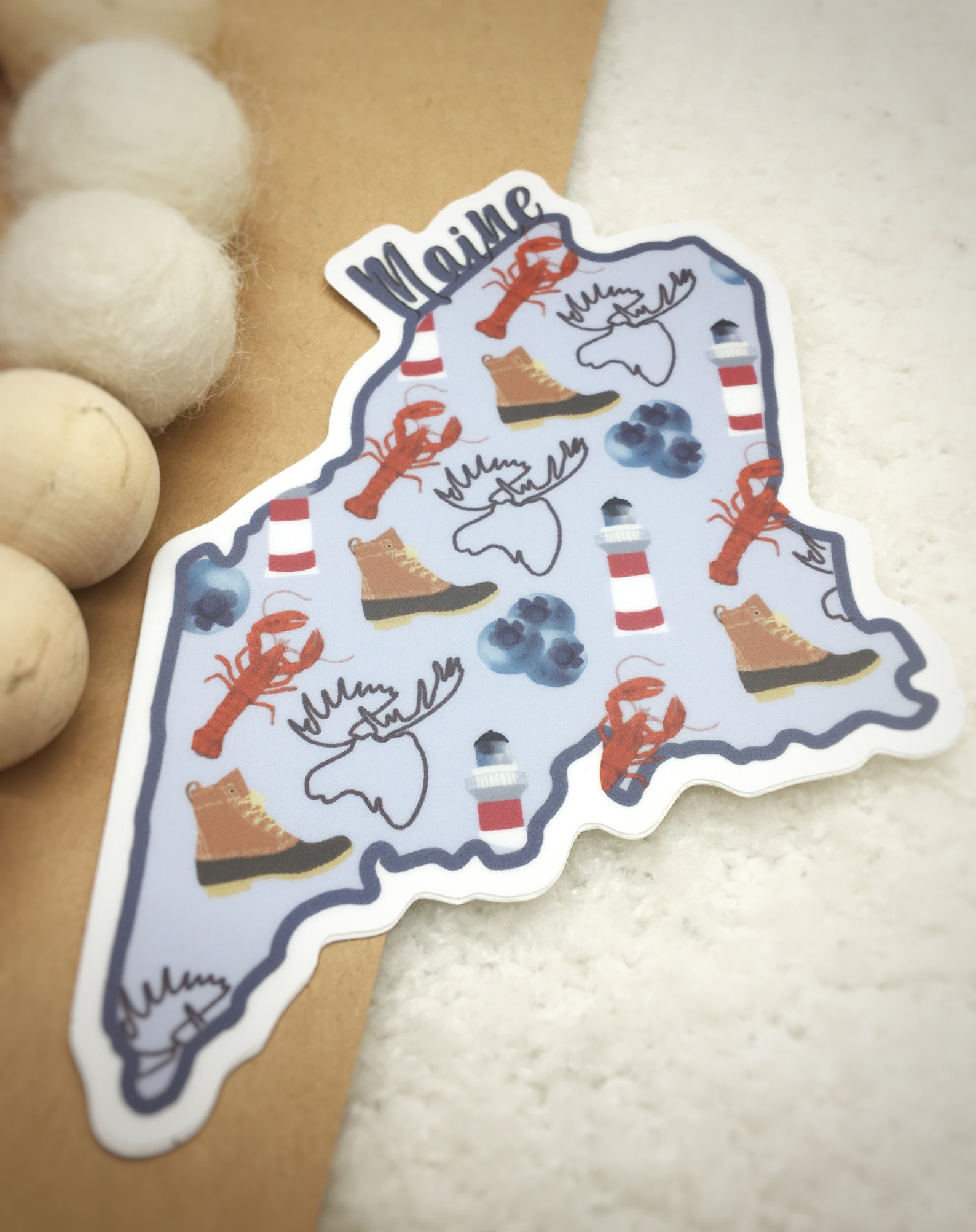 Maine State Sticker Vinyl Decal for Phone Case Laptop - Etsy