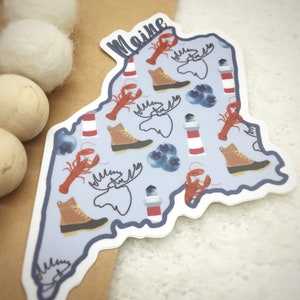 Maine State Sticker | Vinyl Decal for Phone Case, Laptop, Water Bottle ...
