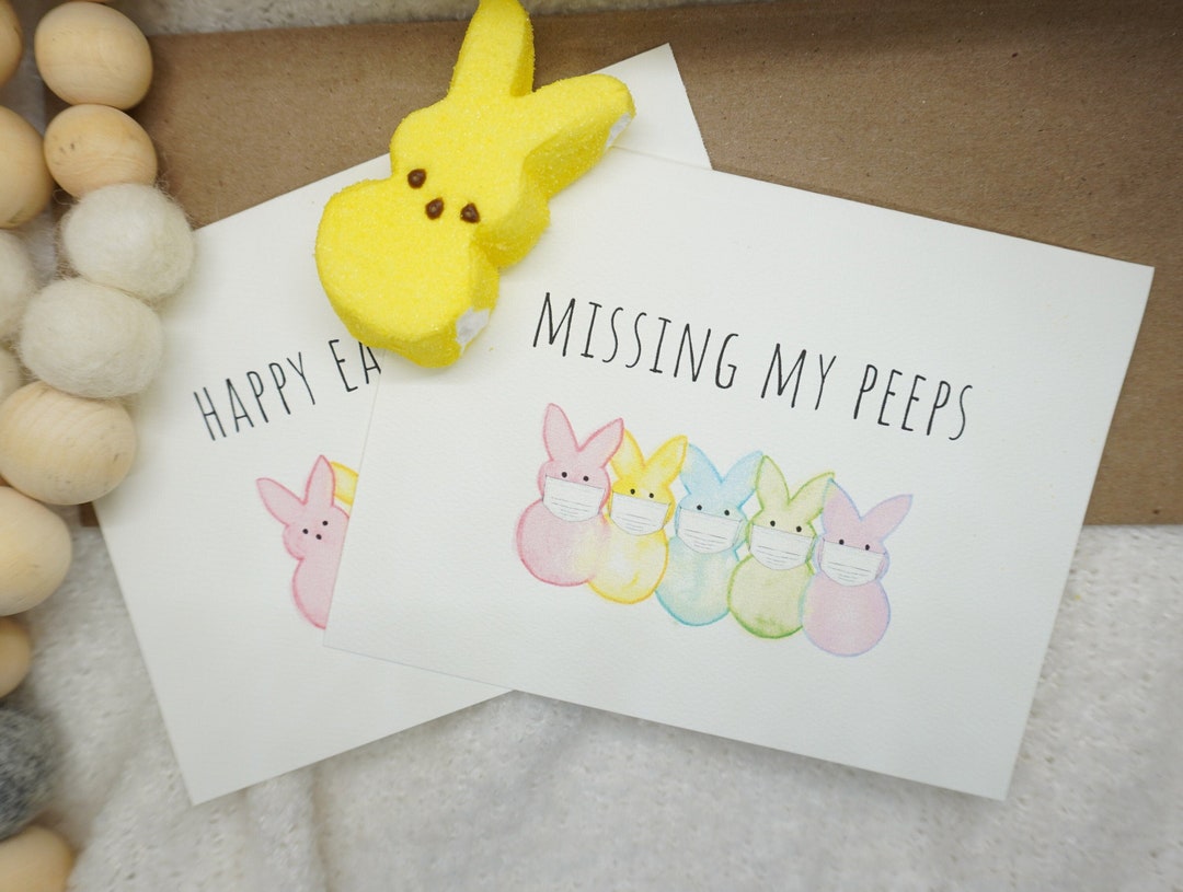 Bunny Peeps Easter Card happy Easter Peeps - Etsy