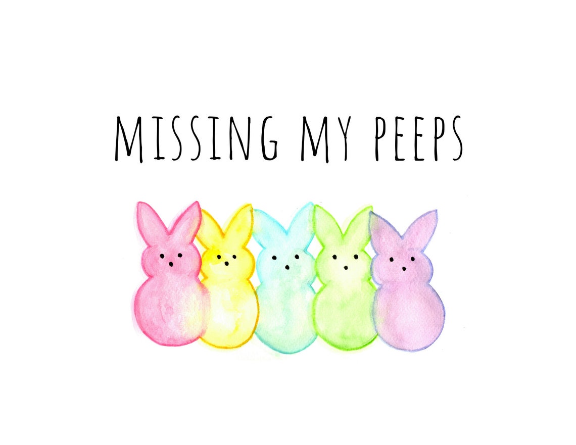 Bunny Peeps Easter Card happy Easter Peeps - Etsy