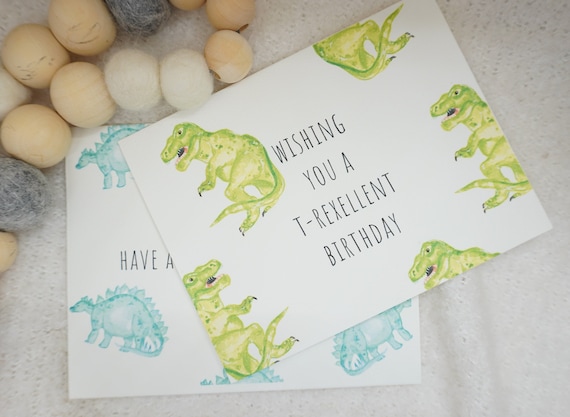 Funny Dinosaur Birthday Cards Dino-mite Birthday | Etsy