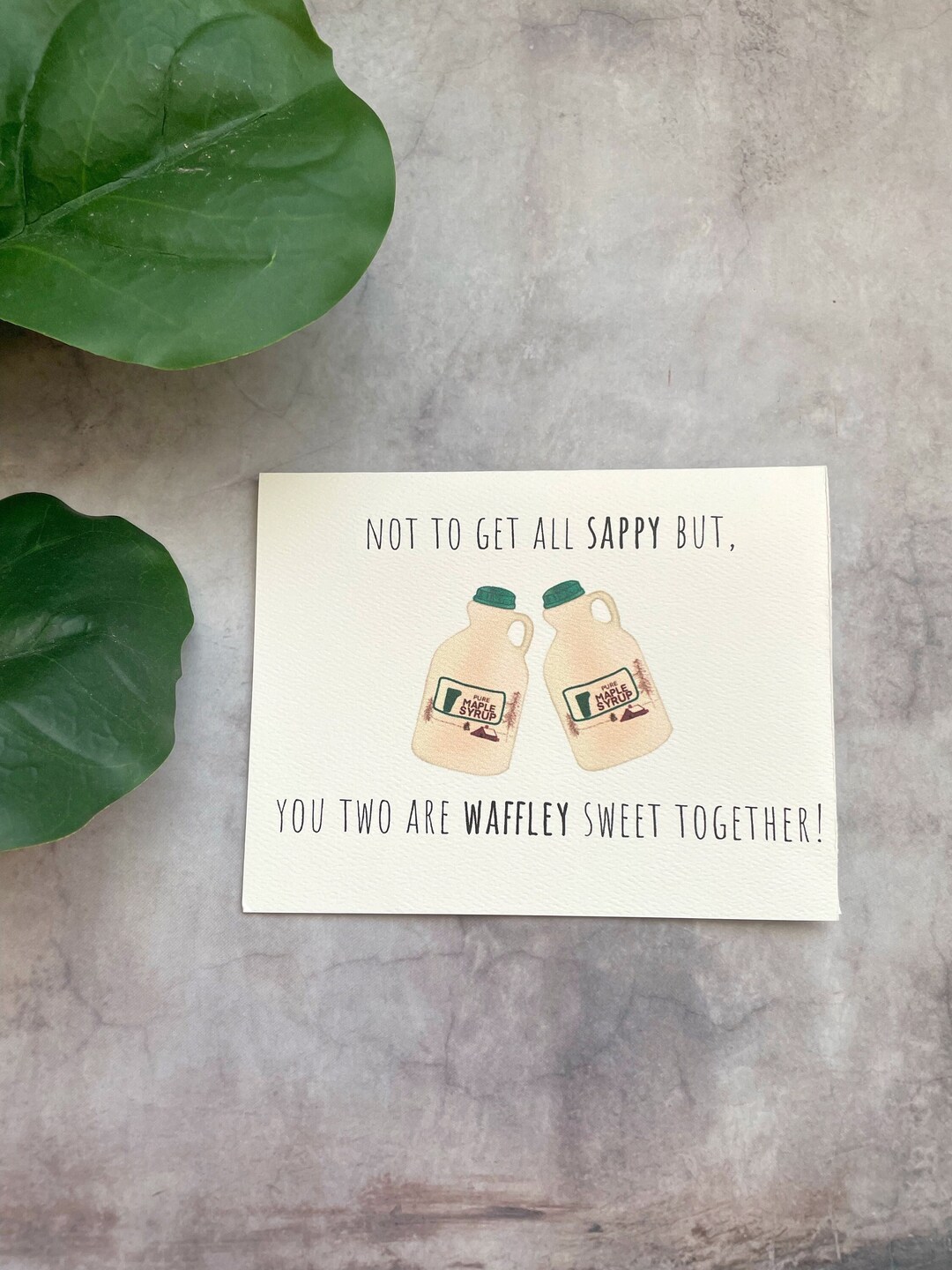 Funny Maple Syrup Anniversary Card: Waffle Pun Watercolor Art - Etsy