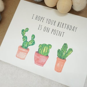 Funny Cactus Watercolor Birthday Cards | "hope Your Birthday is on ...