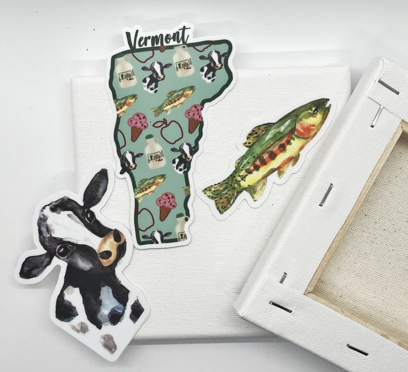 Watercolor Fish Sticker Die-cut Vinyl Sticker Rainbow | Etsy