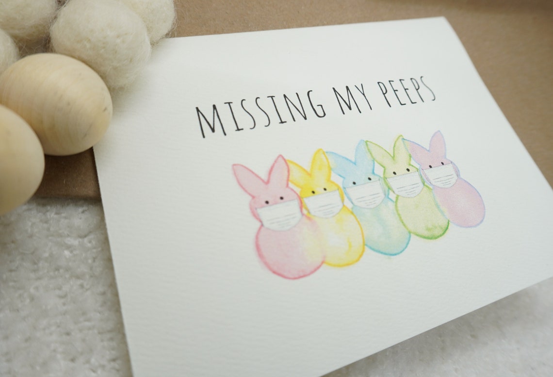 Bunny Peeps Easter Card happy Easter Peeps - Etsy