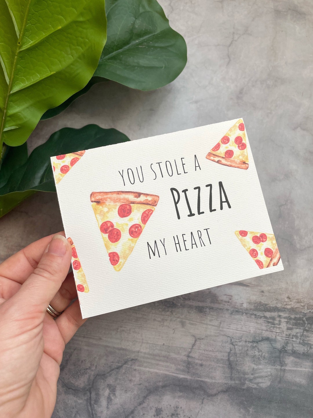 You Stole a Pizza My Heart | Funny Watercolor Greeting Card ...