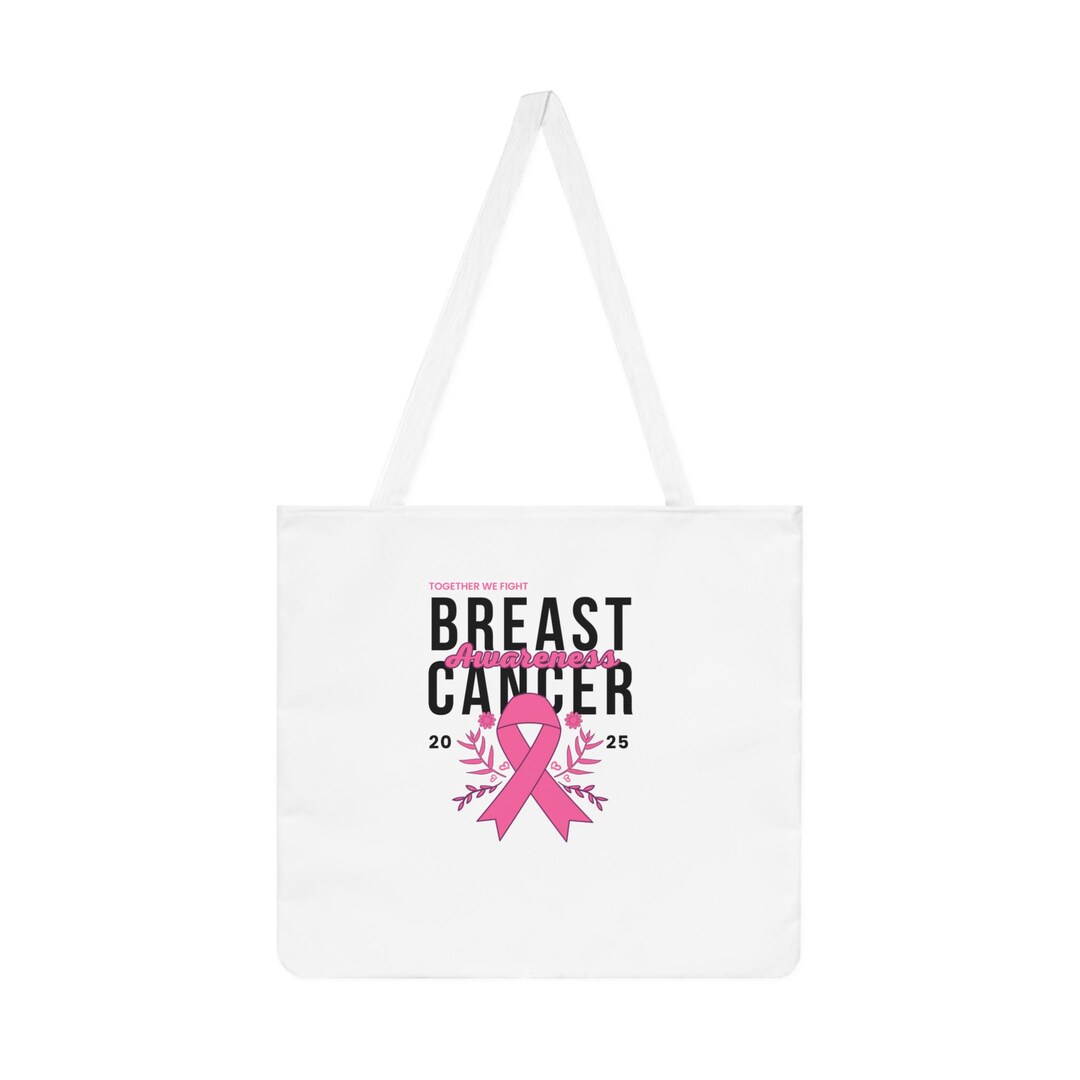 Breast Cancer Awareness Tote Bag, Pink Ribbon Shoulder Bag, Fundraising ...
