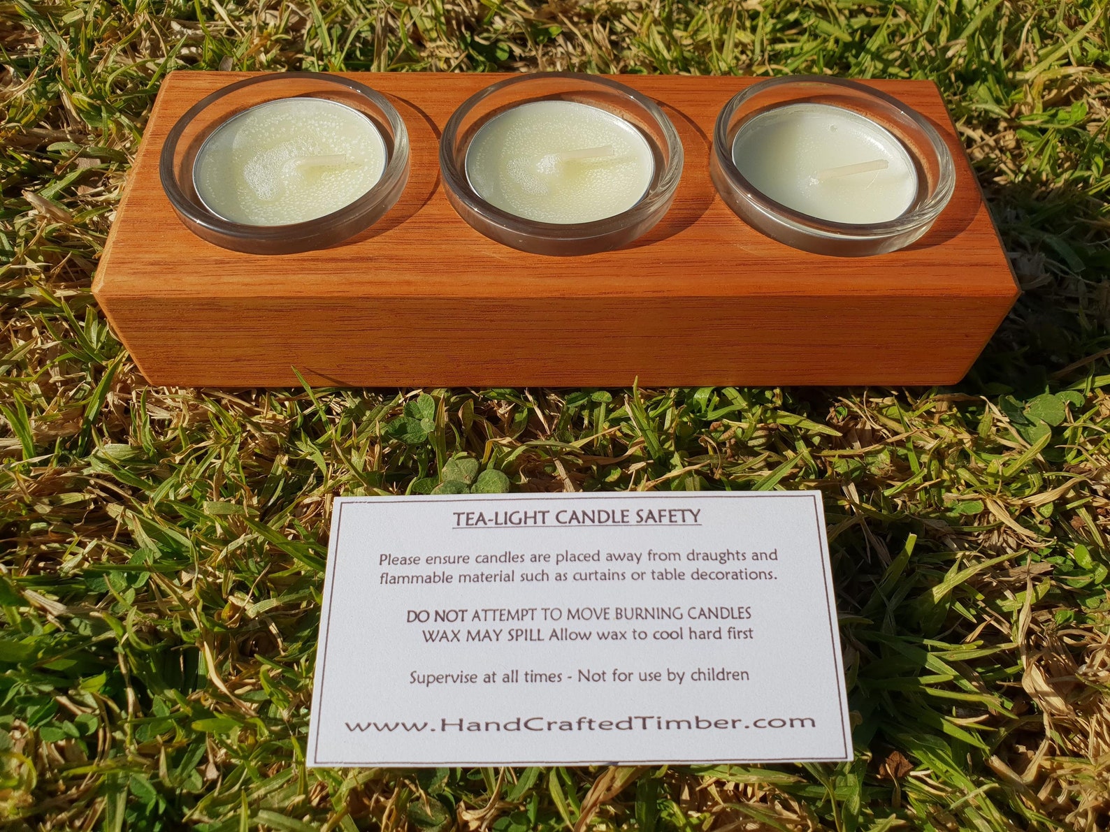Tealight Candle Holder Tasmanian Oak With 3 Glass Inserts - Etsy Australia