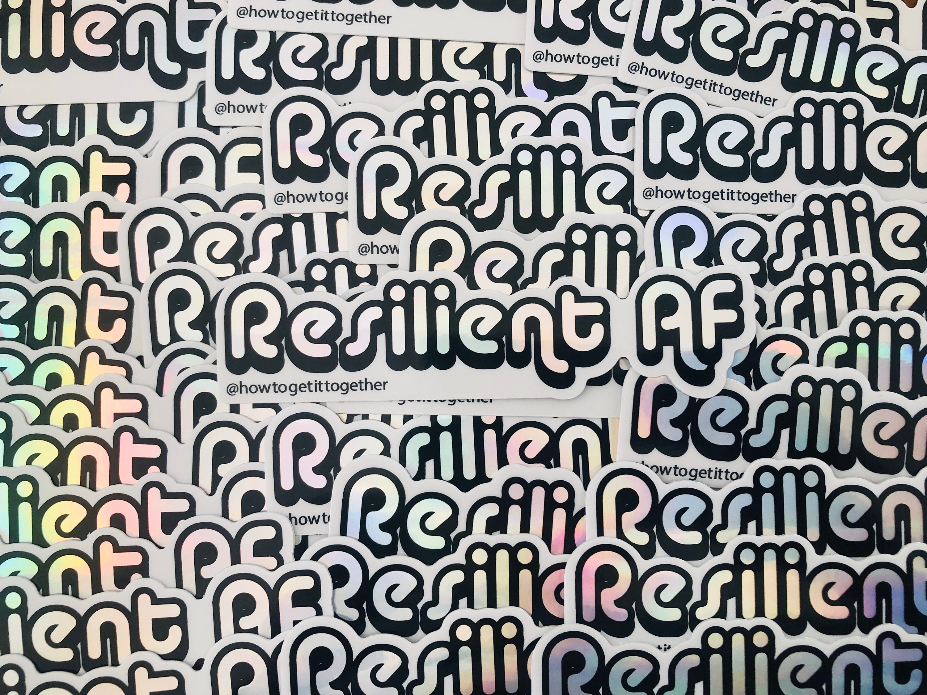 JUMBO ResilIent AF Holographic Sticker-Inspirational Sticker | Etsy