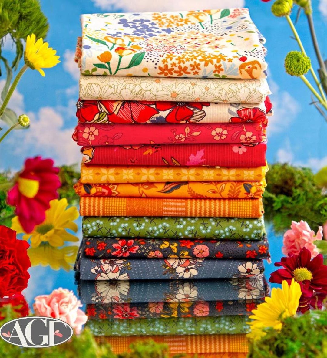 The Flower Fields Collection / Flower Fabric / Spring Floral Fabric ...