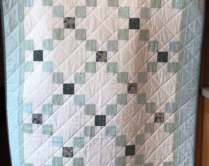 Baby Boy Quilt / Baby Quilt / Green Baby Quilt / Irish Chain - Etsy