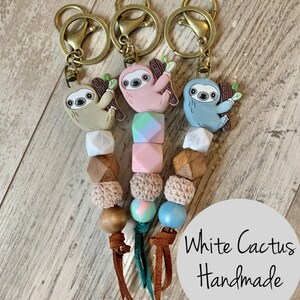 Sloth Keychain Sloth Charm Sloth Bead Sloth Backpack Tassel Baby Sloth ...