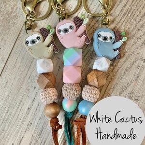 Sloth Keychain Sloth Charm Sloth Bead Sloth Backpack Tassel Baby Sloth ...