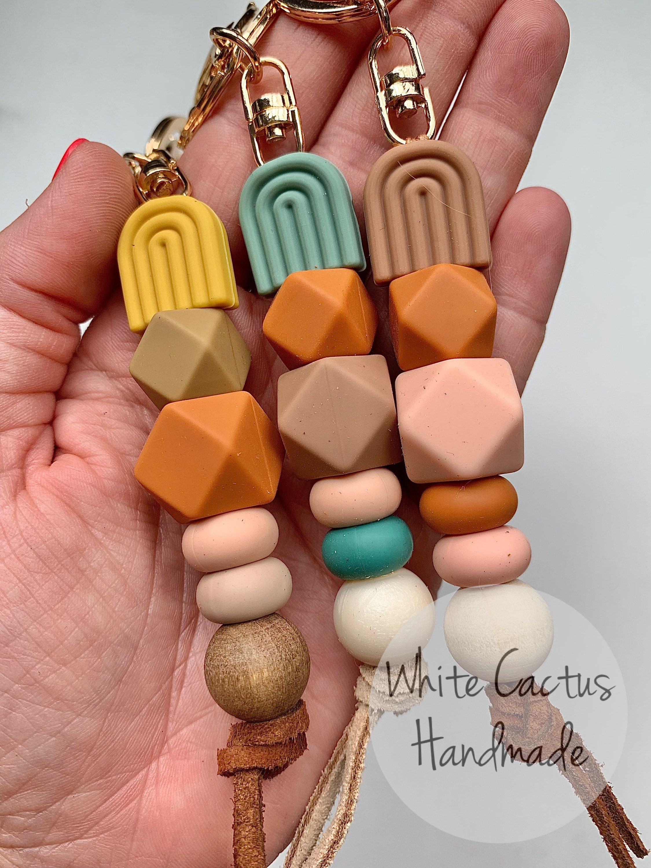 Retro Rainbow Keychain Muted Rainbow Pastel Rainbow Desert - Etsy