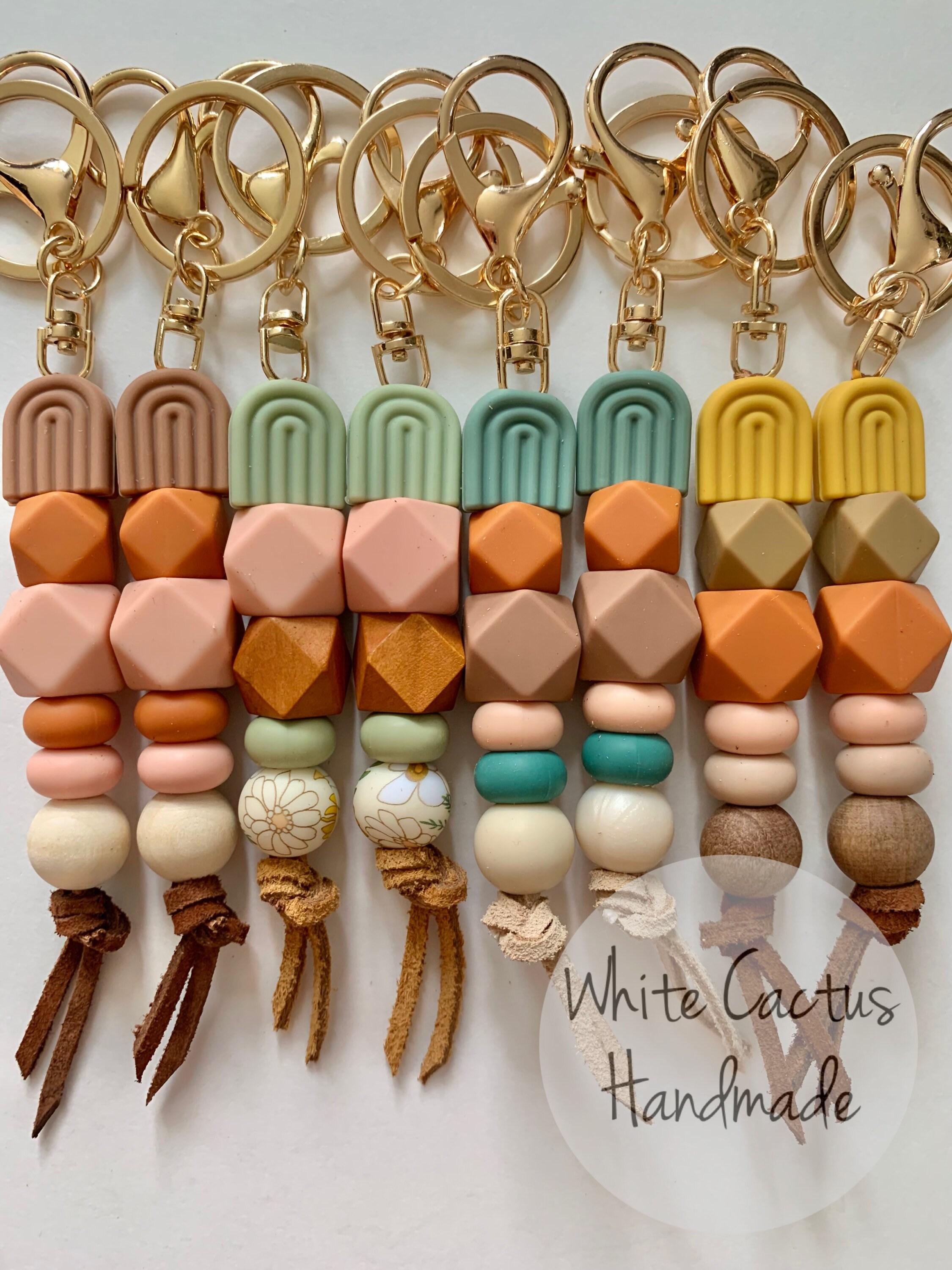 Retro Rainbow Keychain Muted Rainbow Pastel Rainbow Desert - Etsy