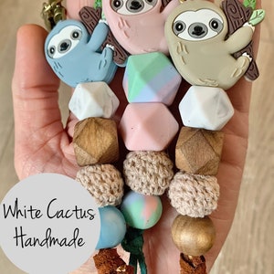 Sloth Keychain Sloth Charm Sloth Bead Sloth Backpack Tassel Baby Sloth ...