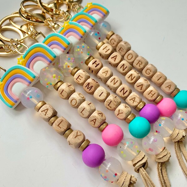 Rainbow Keychain - Etsy