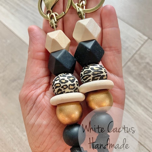 Leopard Blush Geo Keychain Leopard Keychain Cheetah Print - Etsy