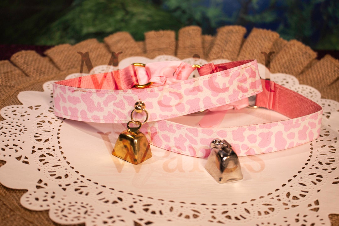 Strawberry Pink Cow Print Collar/ Choker - Etsy