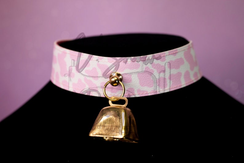 Strawberry Pink Cow Print Collar/ Choker - Etsy