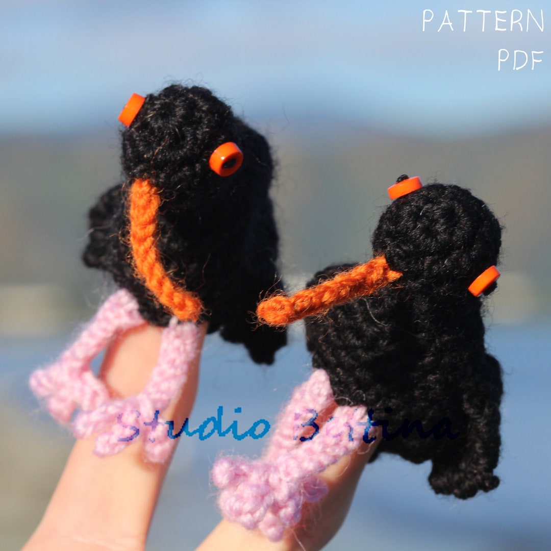 Oyster Catcher Finger Puppet - UK Crochet Pattern (torea-pango) - Etsy