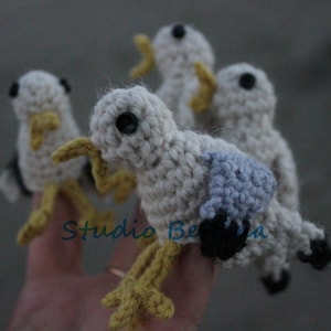 Seagull Finger Puppet - UK Crochet Pattern (karoro) - Etsy
