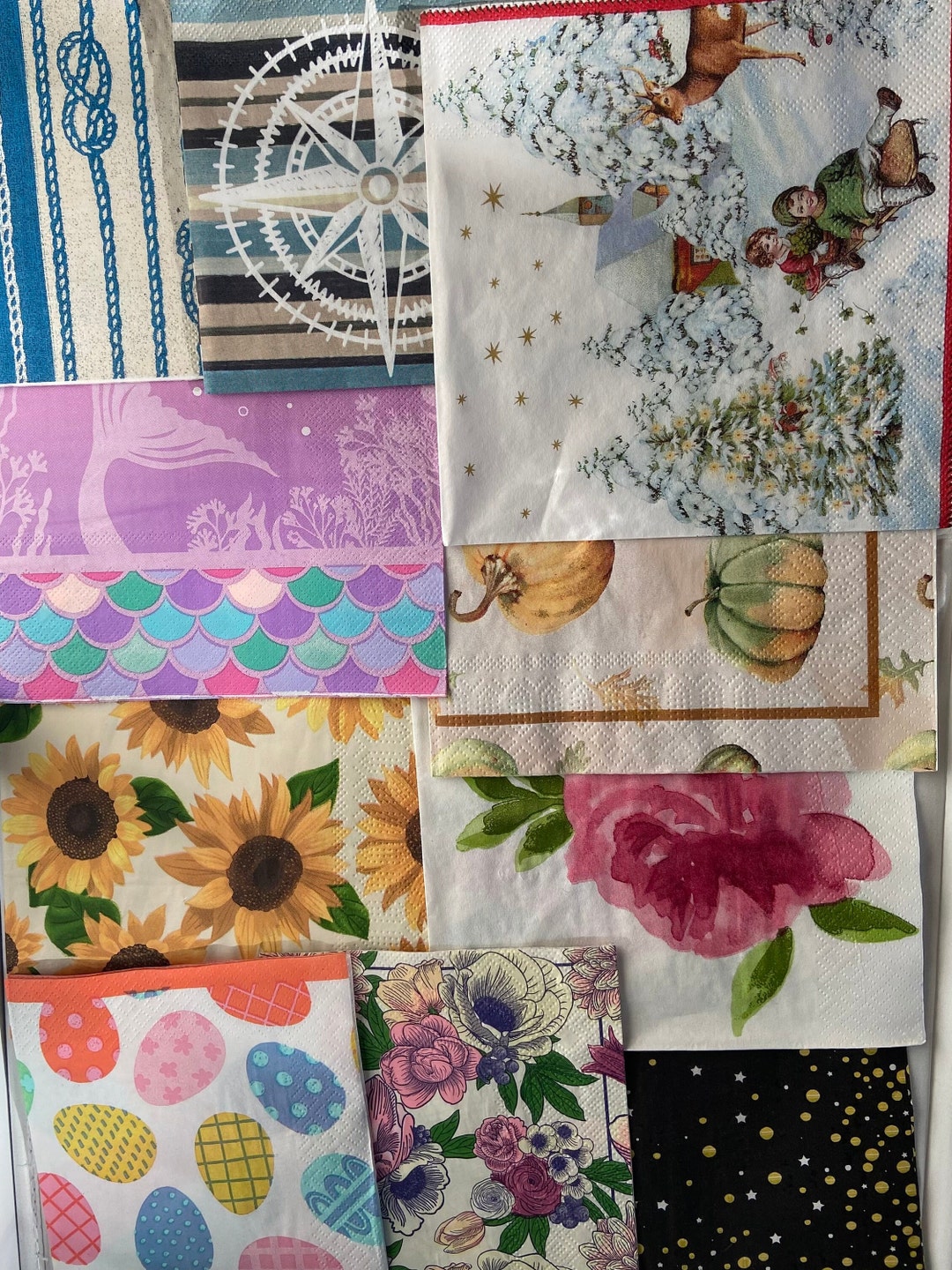 10 Paper Napkins for Decoupage and Crafts, Beautiful Lot of Ten ...