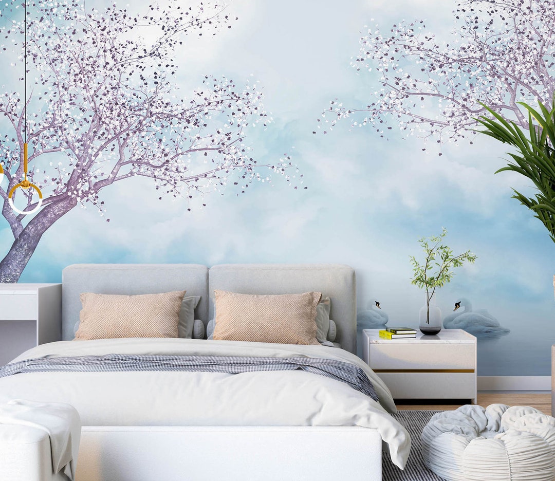 3D Animal Swan L2157 Removable Wallpaper Self Adhesive Wallpaper Extra ...