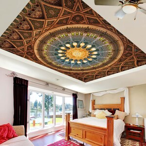 3D Golden Center CA977 Ceiling Wallpaper Removable Self Adhesive ...