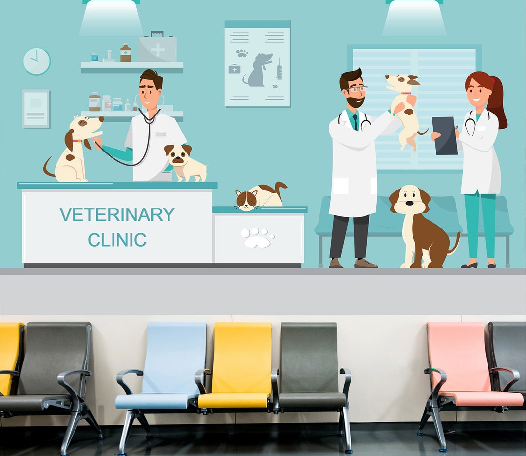 3D Pet Hospital L591 Removable Wallpaper Self Adhesive Wallpaper Extra ...