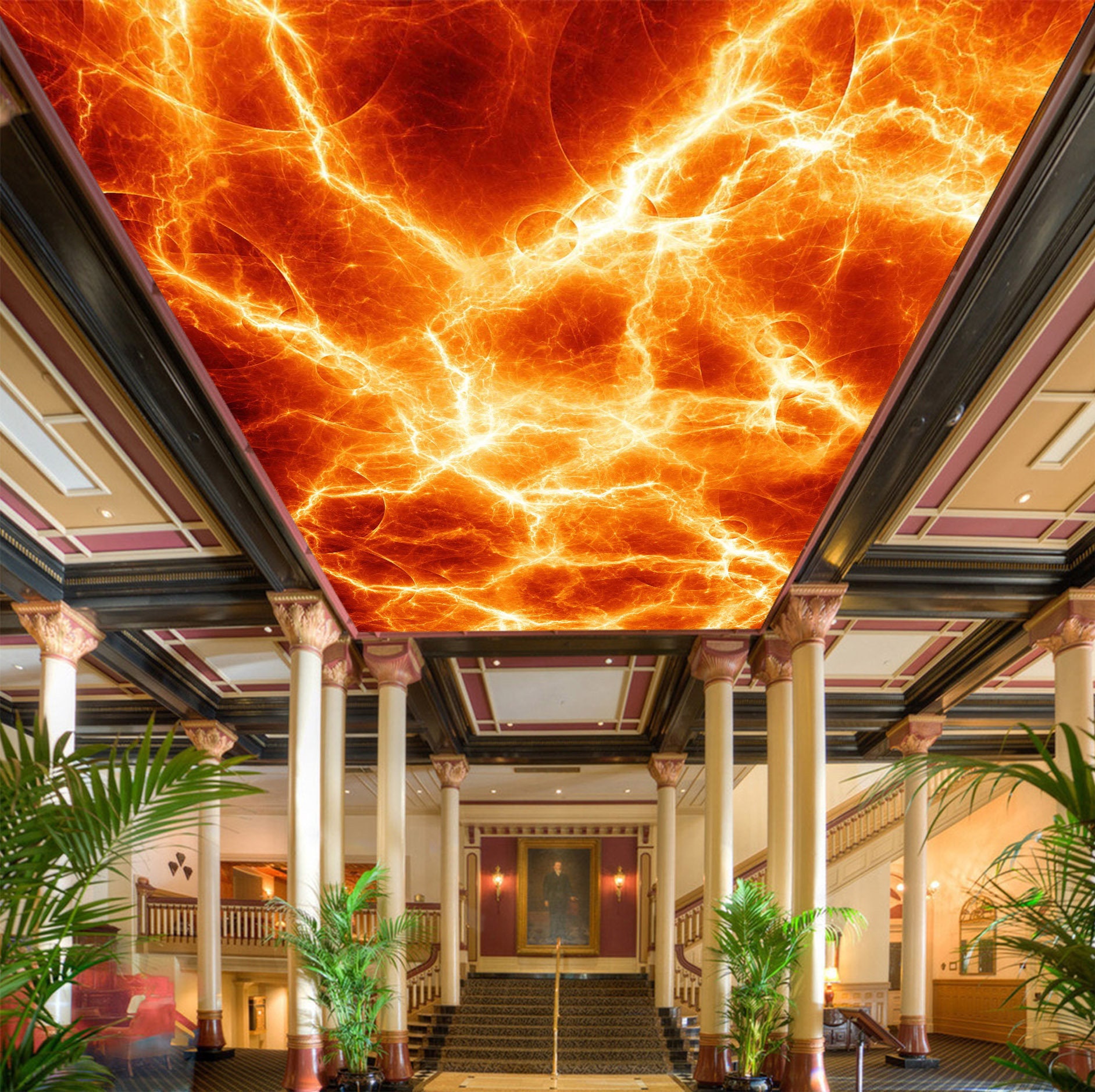 3D Red Texture C067 Ceiling Wallpaper Removable Self Adhesive | Etsy