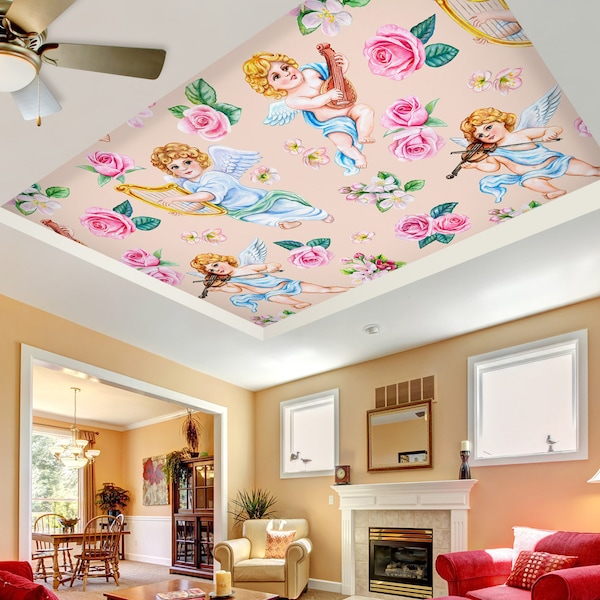 Angel Mural Ceiling Wallpaper - Etsy