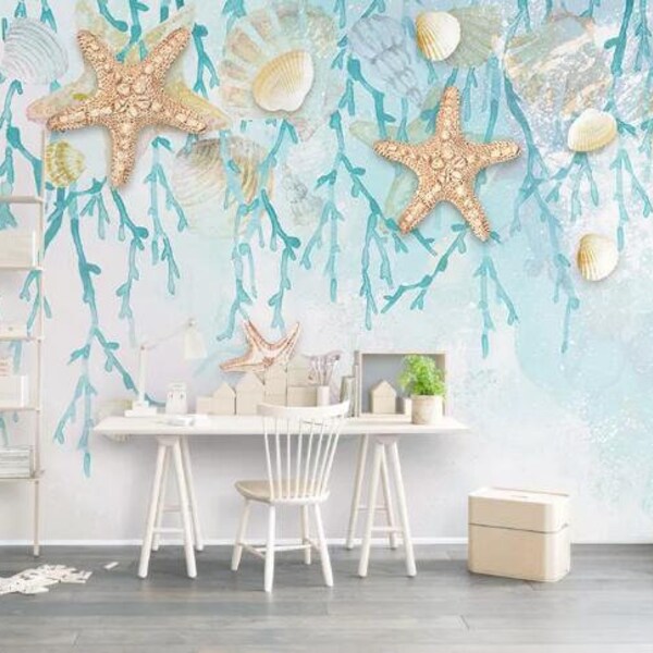 Sea Shell Peel Stick Wallpaper - Etsy